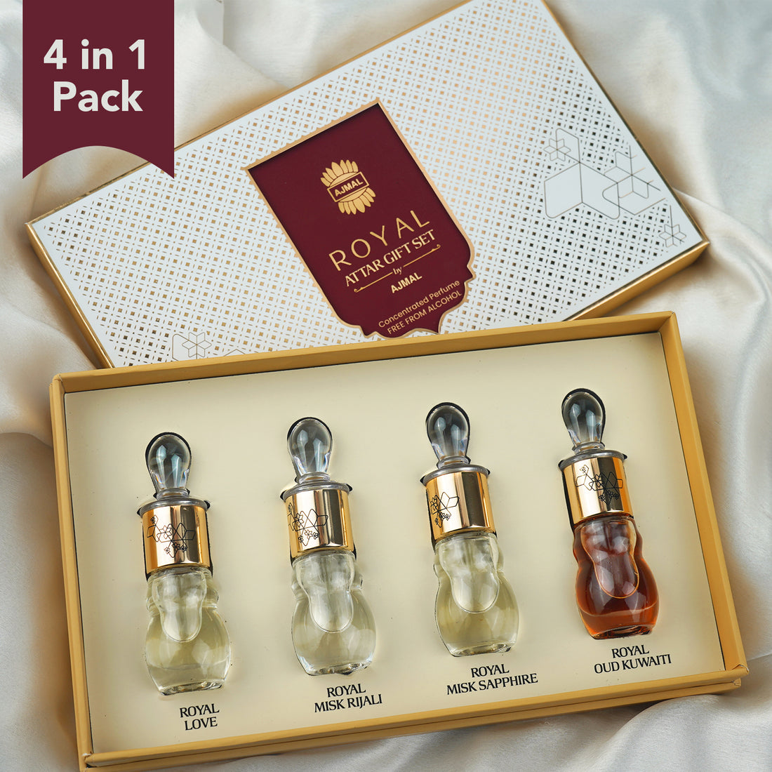 Buy Royal Series Gift Set Attar | Non-Alcoholic Unisex Attar – Ajmal ...