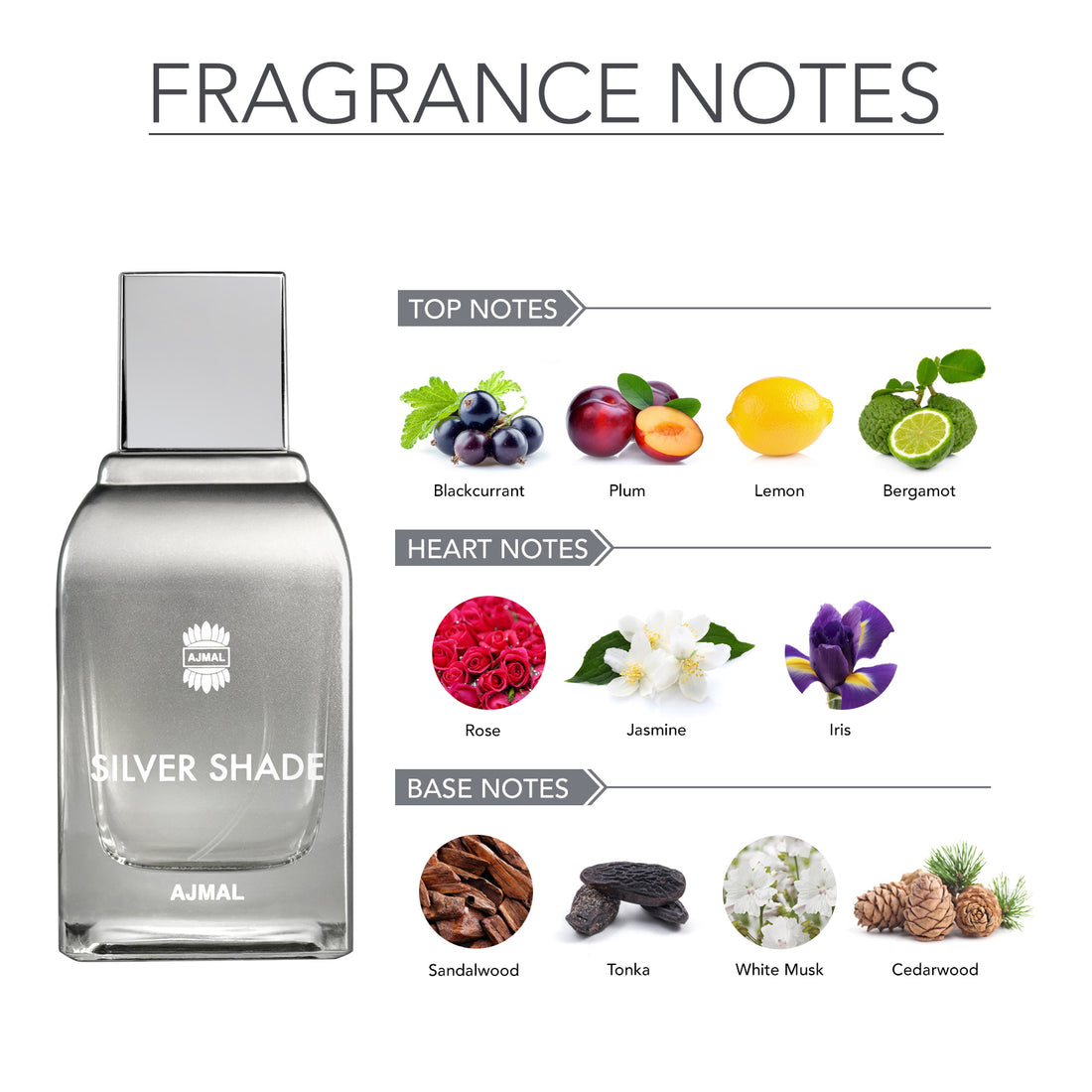 Silver Shade - Citrus, Floral, Musk & Woody Perfume for Men – Ajmal ...